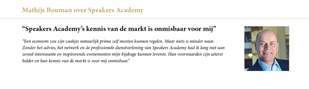 Mathijs Bouman | Official Bookings | Speakers Academy